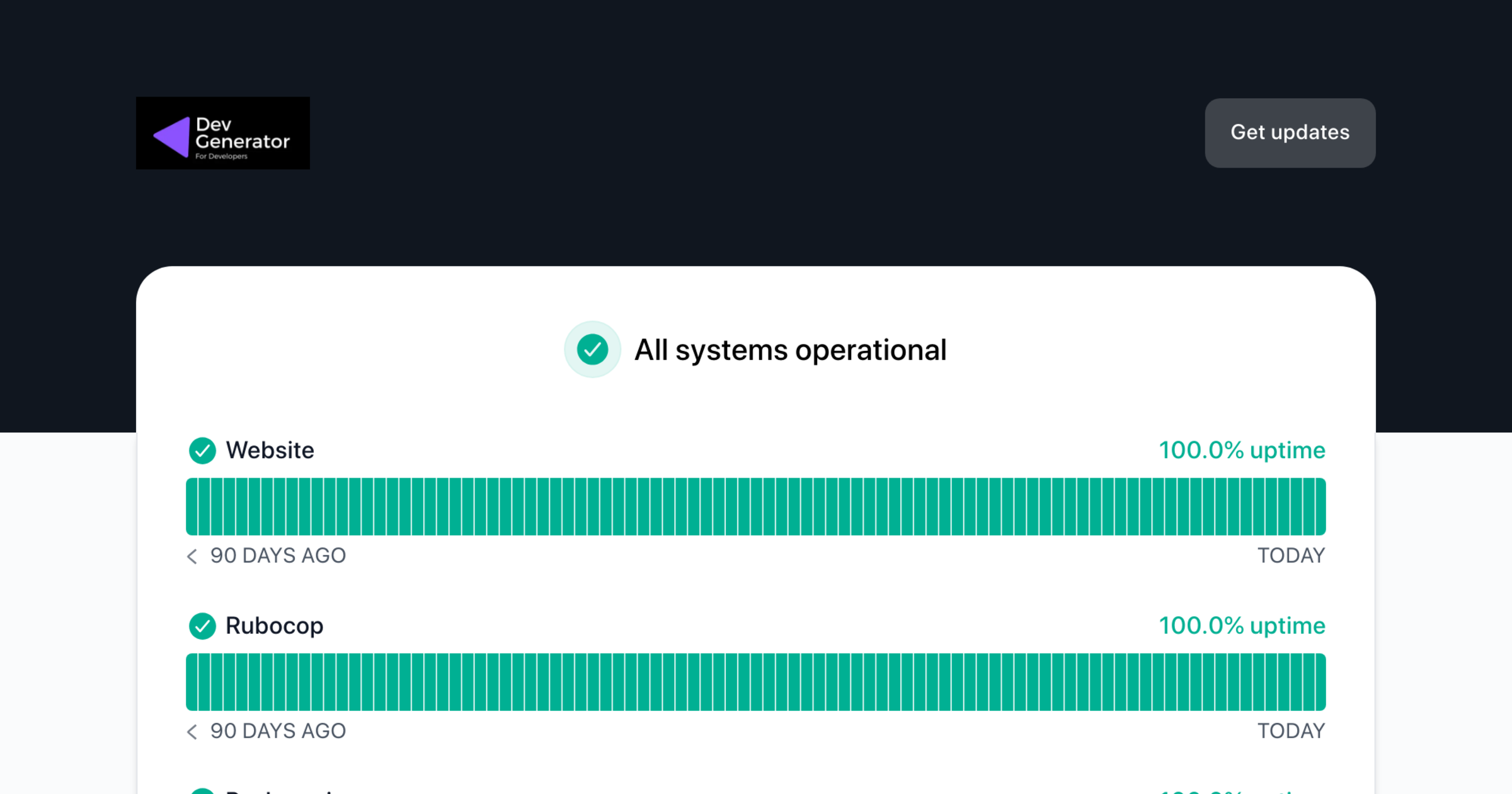 Dev Generator - Status
